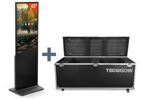 Digital display totem DKS-LED43 incl. transport box, Black, 43 in ...
