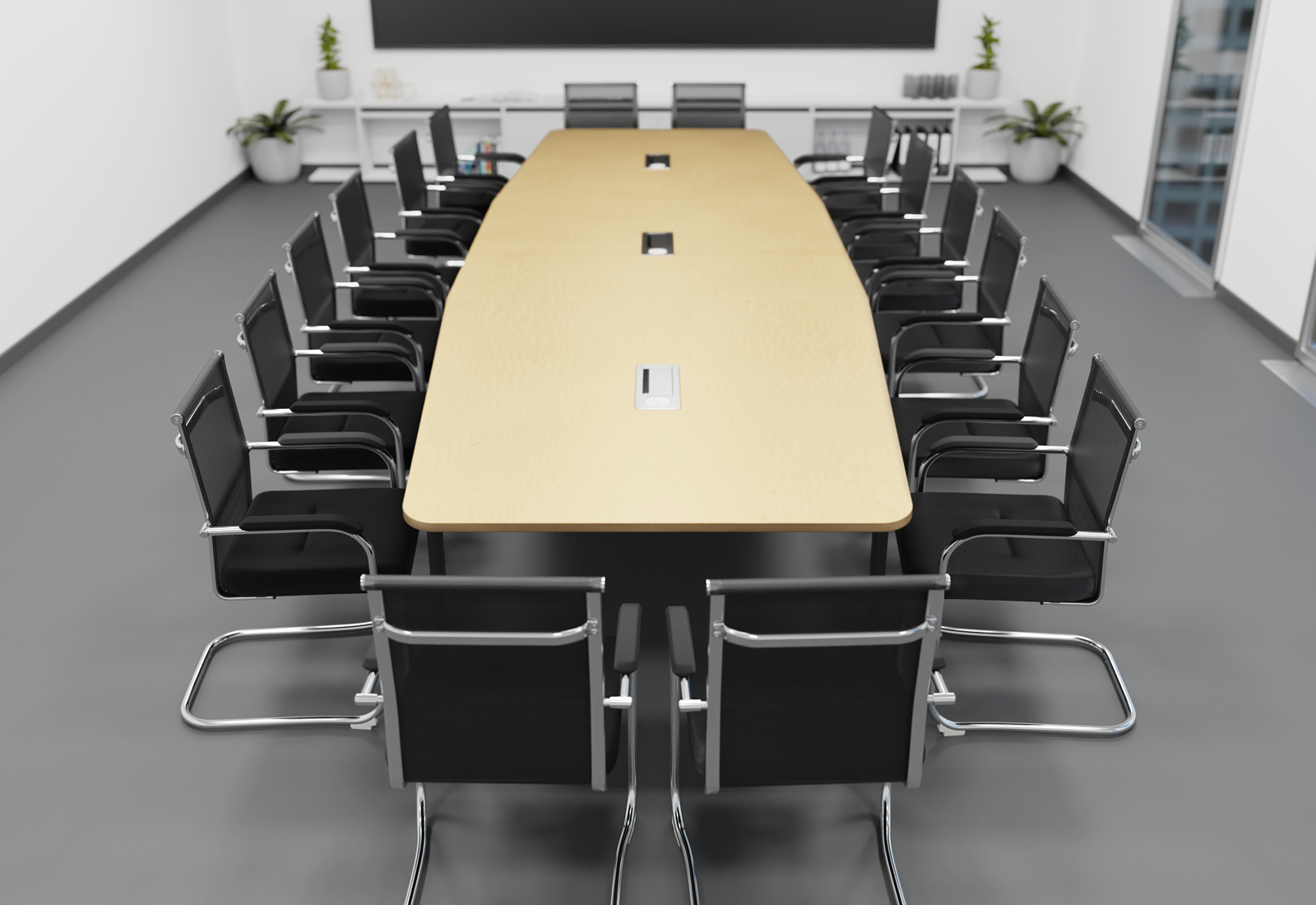Conference table ELLA480i beige with induction charging station for 16 ...