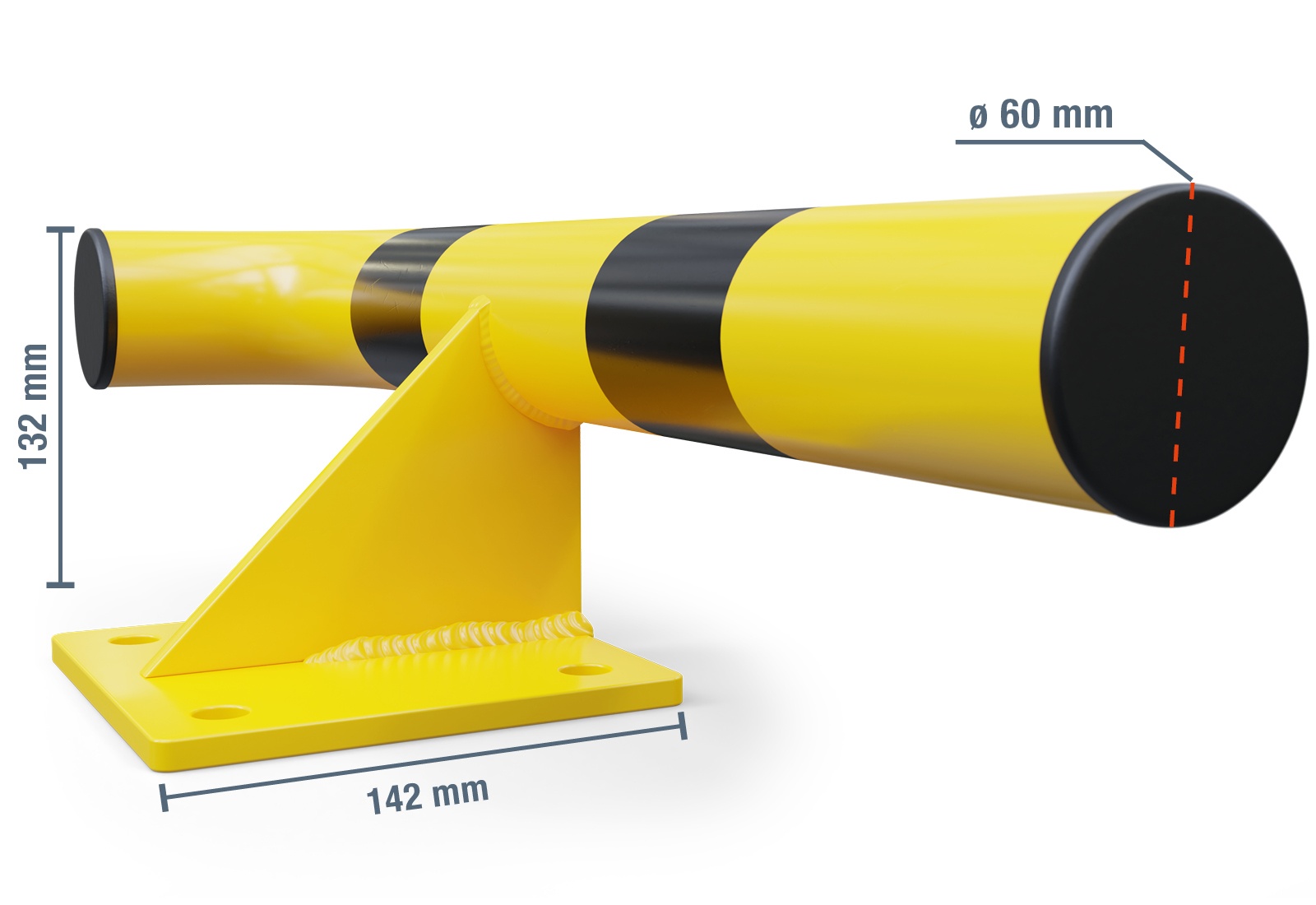 Modular crash protection bar for walls MWS-R500, 500 mm length made of ...