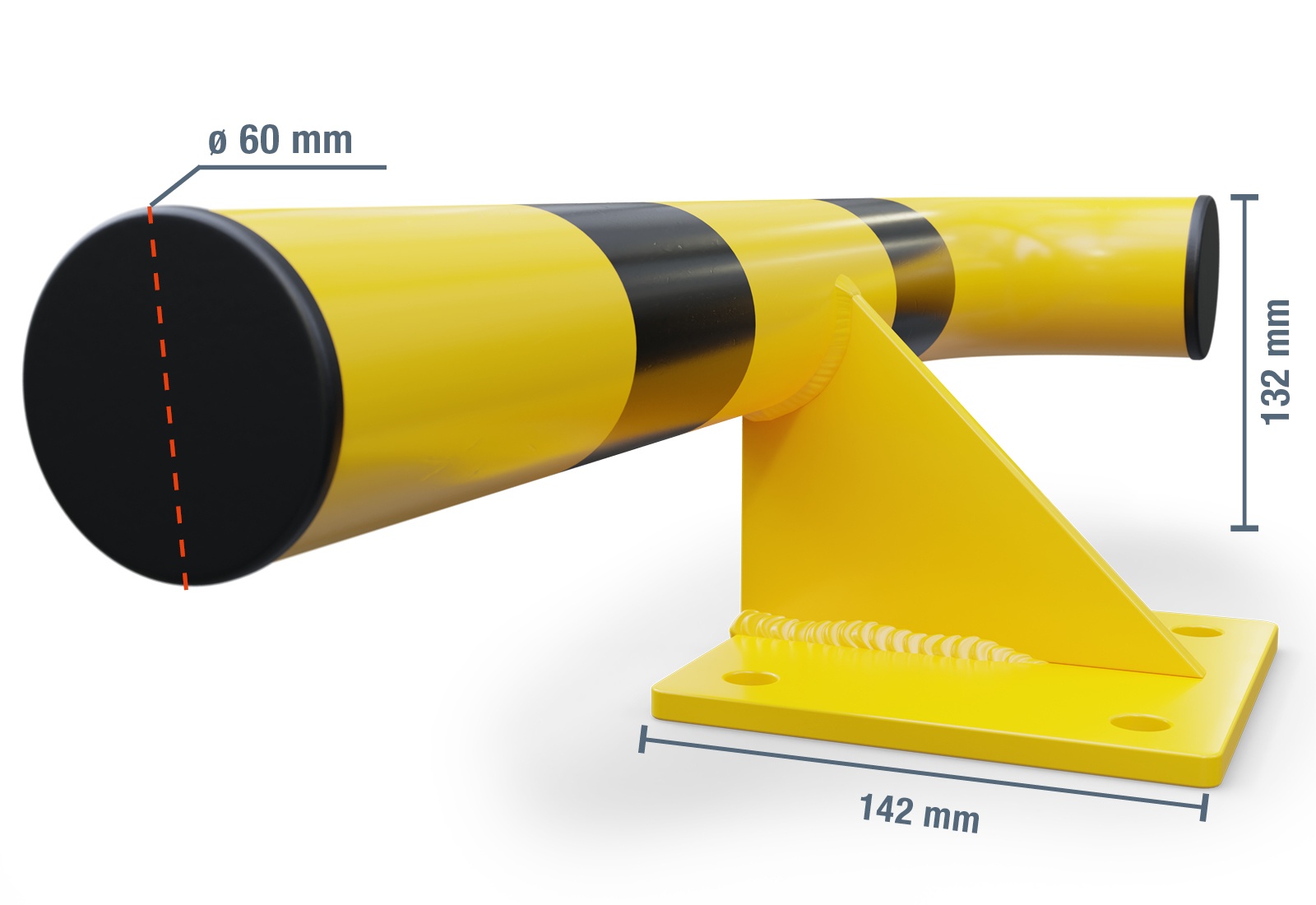 Modular crash protection bar for walls MWS-L500, 500 mm length made of ...
