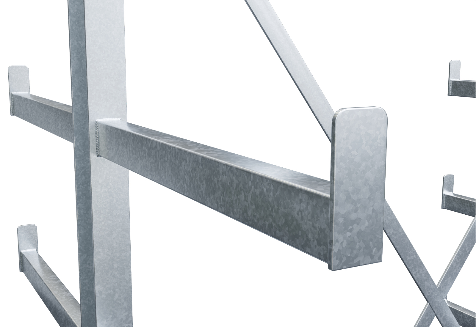 1,3 m Cantilever rack KR2500 / B-goods / Hot-dip galvanised / Double ...