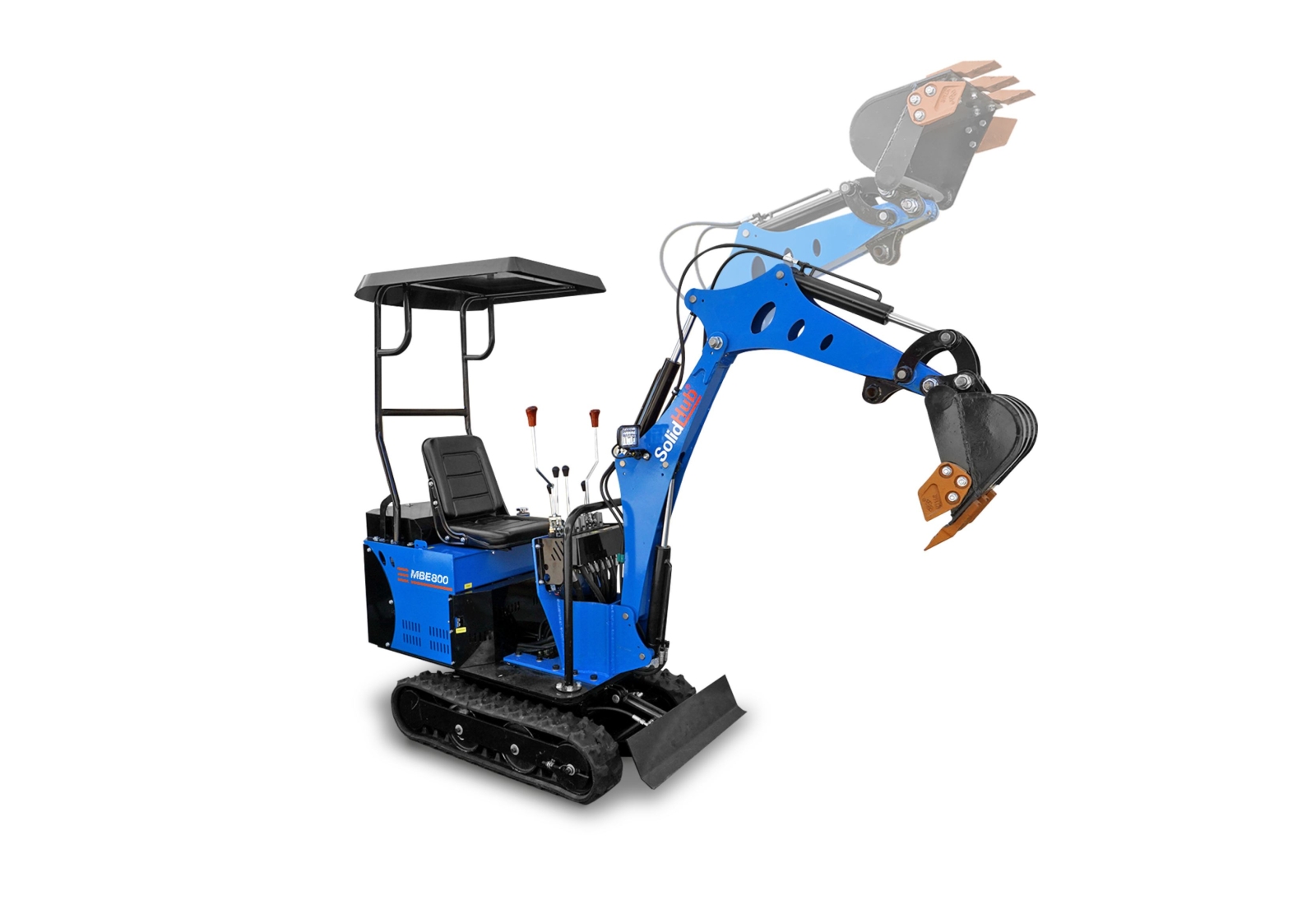 Fully electric mini excavator MBE800, B-goods, LI-ION battery, SolidHub
